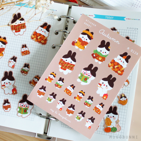 Autumn Time Mugobunni Sticker Sheet – mugobunni