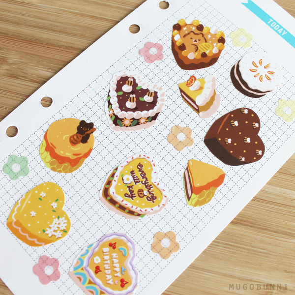 Vintage Yellow Cake Sticker Sheet – mugobunni